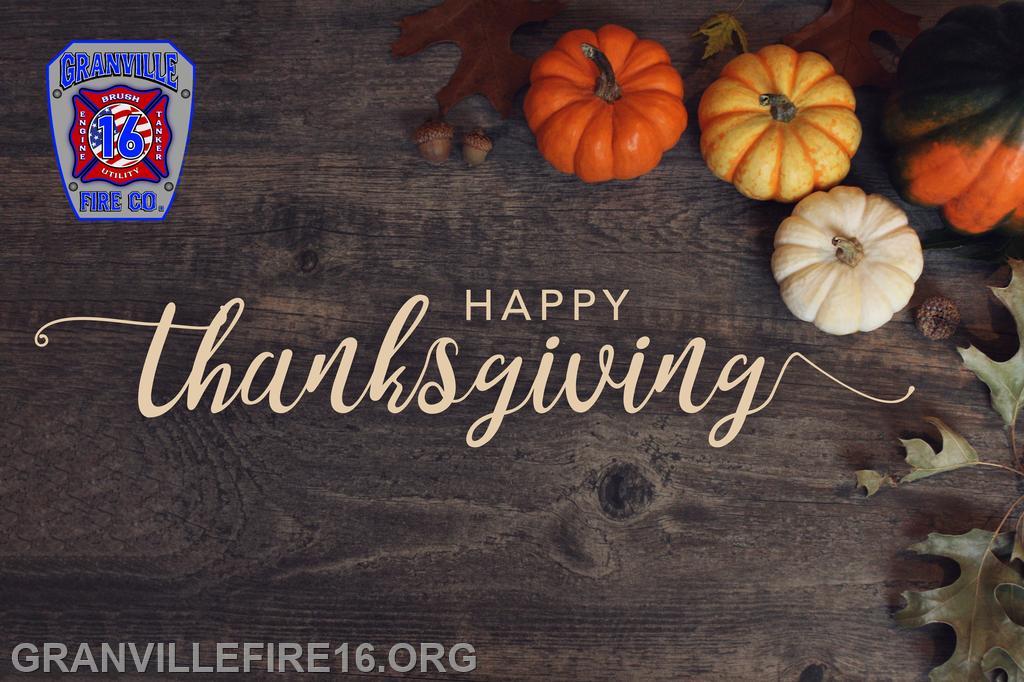 Happy Thanksgiving from the Granville Fire Company - Granville Fire Company